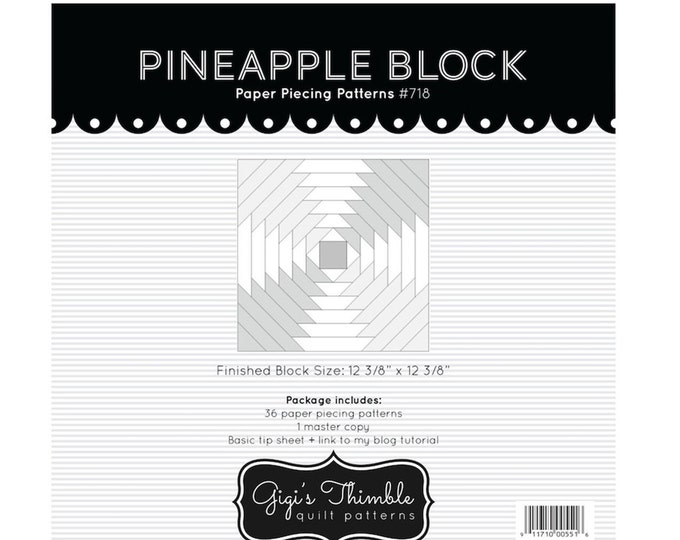 Pineapple Block Paper Piecing Pieces GT 718 by Gigi's Thimble Quilt ...