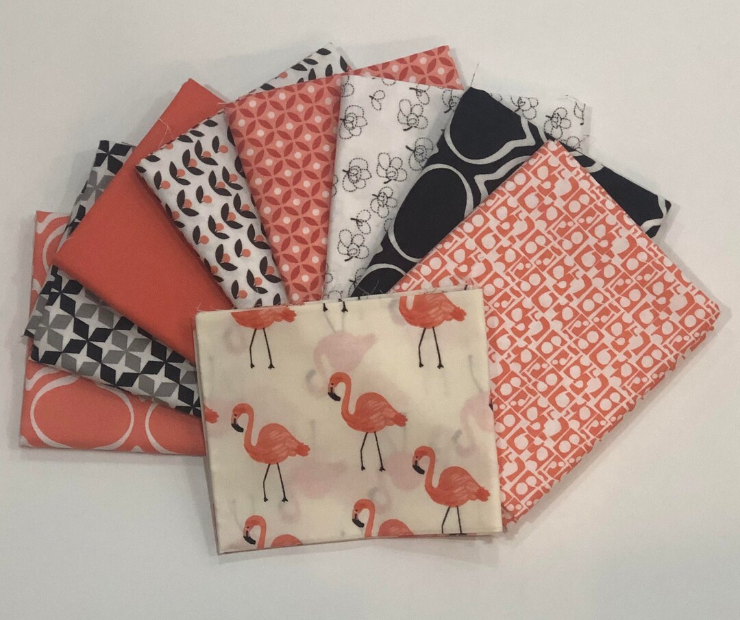 Coral and Indigo Fat Quarter Bundle of 9 Prints From Various Artists - Etsy
