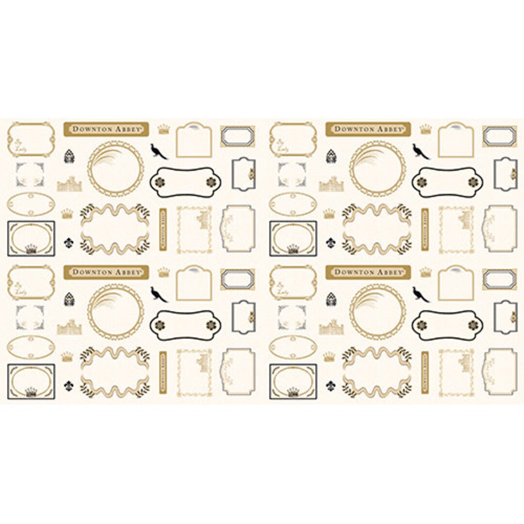 11.5" of the Downton Abbey Logos and Labels Fabric by Andover - Etsy