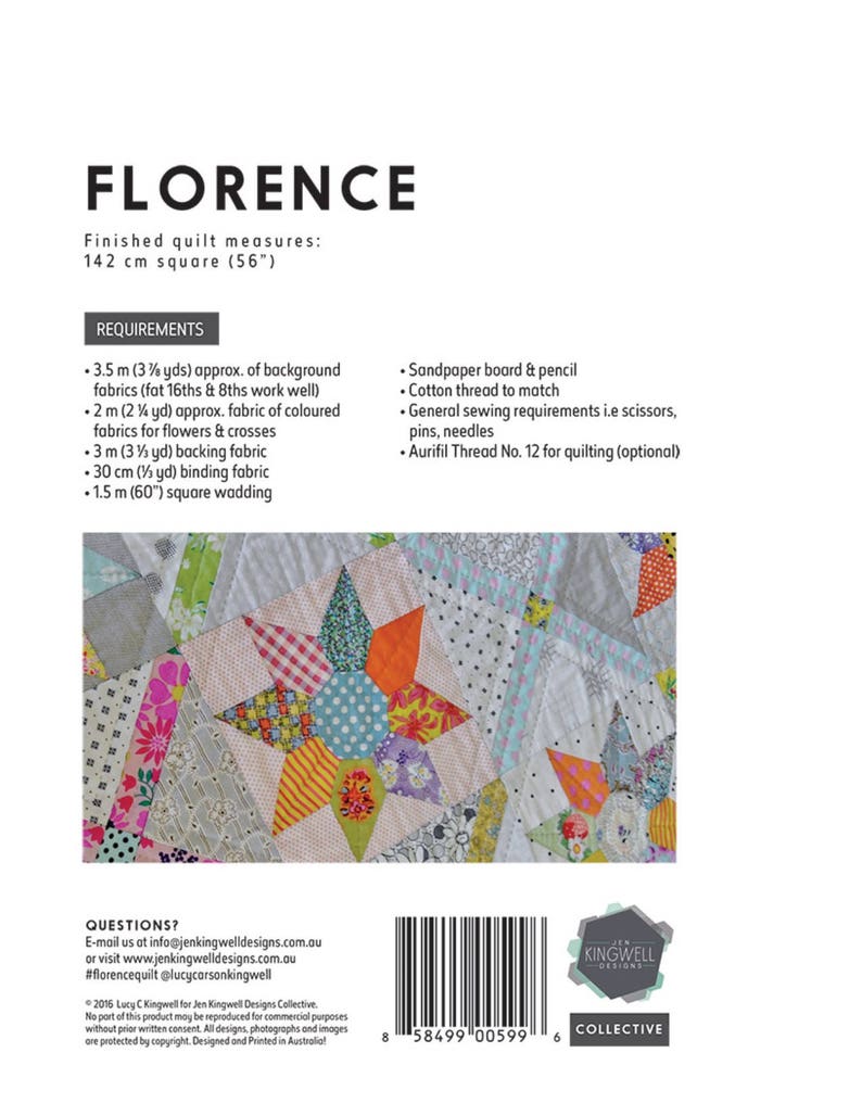 Florence Quilt Pattern With Template JKD 5996 by Jen Kingwell | Etsy