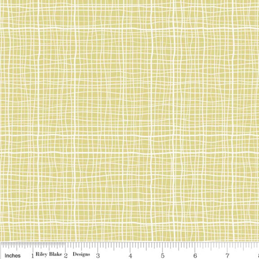 Treasure Map Crosshatch Cream/lt Olive by Lesley Grainger for Riley ...