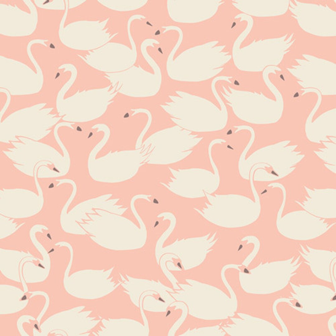 1 Yard of KNIT Hello Ollie Swanlings Bevy Peach in Knit K-46650 by ...