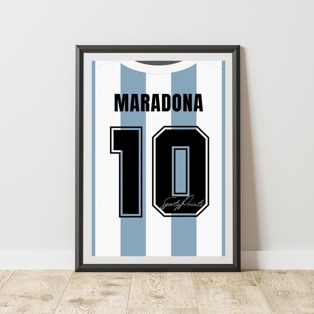 Maradona 10 Jersey Back Wall Art, Printable Football Shirt Poster, A3 ...