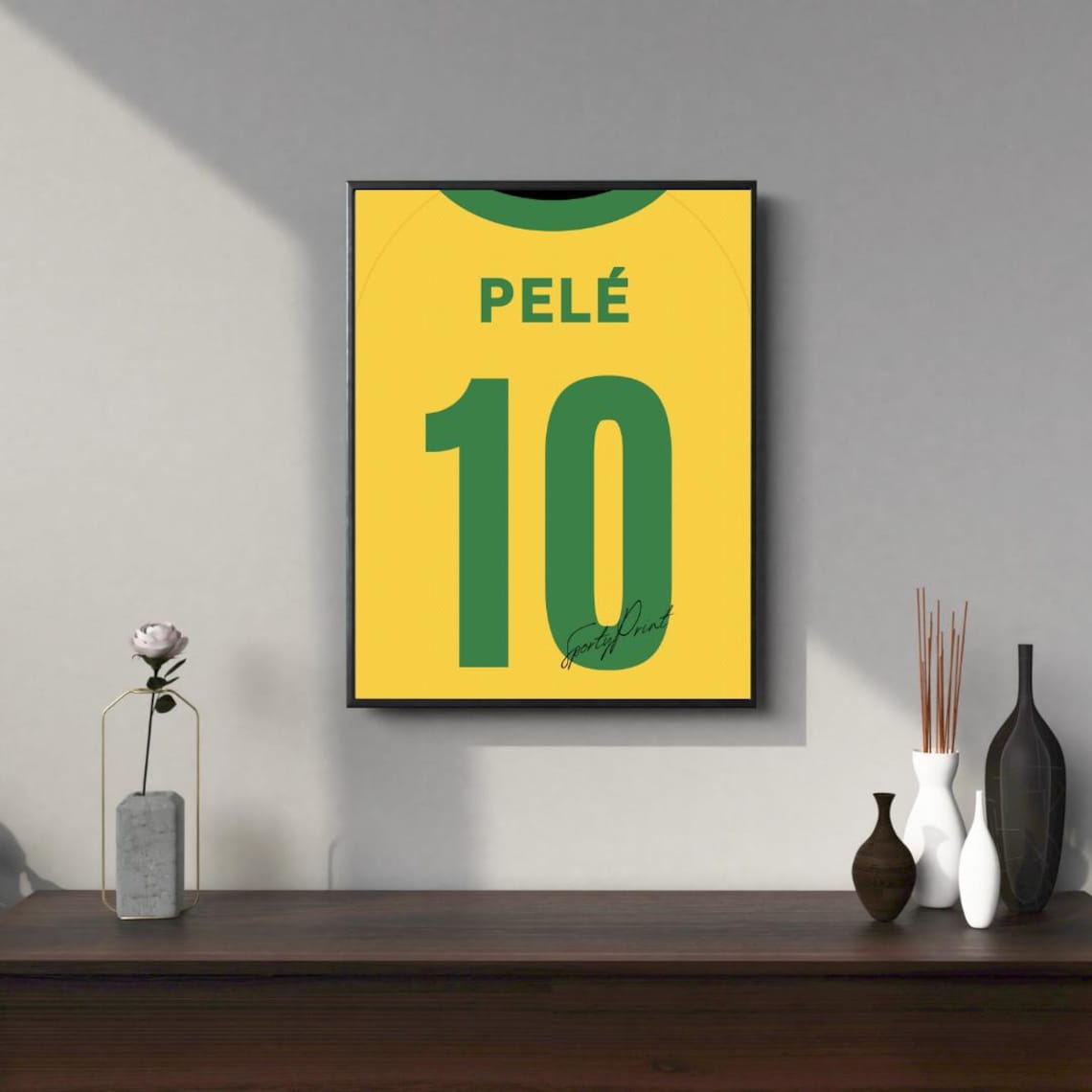 Pele 10 Jersey Back Wall Art, Printable Football Shirt Poster, A3 ,png ...