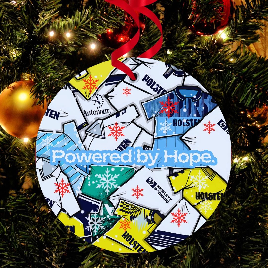 Tottenham Hotspur Retro Football Shirt Mash Bauble, Christmas Tree ...