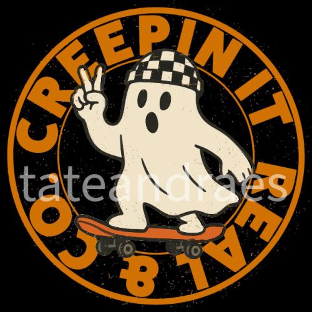 Skateboard Ghost PNG Download, Creepin It Real, Shirt Transfer, Sticker ...