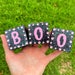 Halloween Pink Rhinestones BOO Ghost Glitter Wood Blocks Set of 3 Tier ...