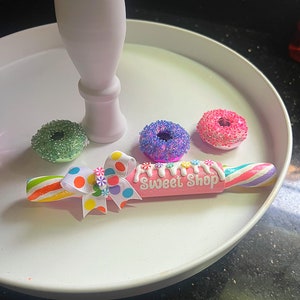 Christmas Candy Sweet Shop Mini Glitter Rolling Pin Tiered Tray Decor ...