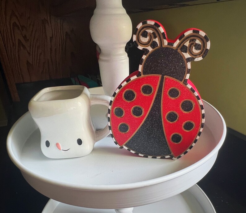 Wood Ladybug Tier Tray Decor - Etsy