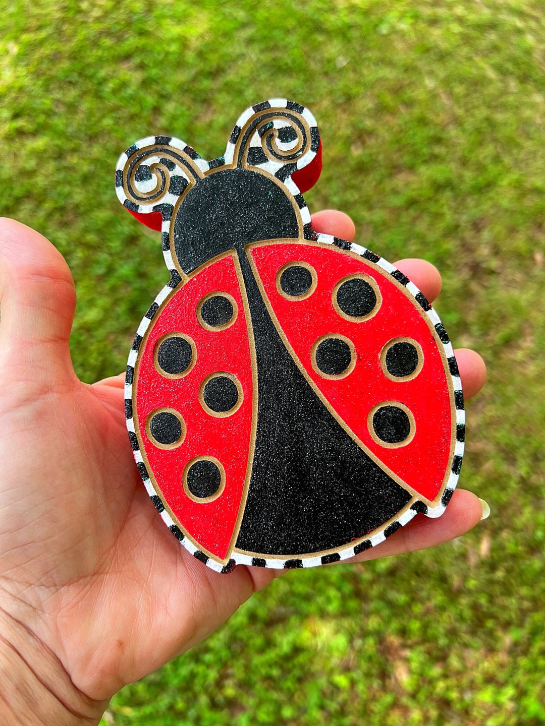 Wood Ladybug Tier Tray Decor - Etsy