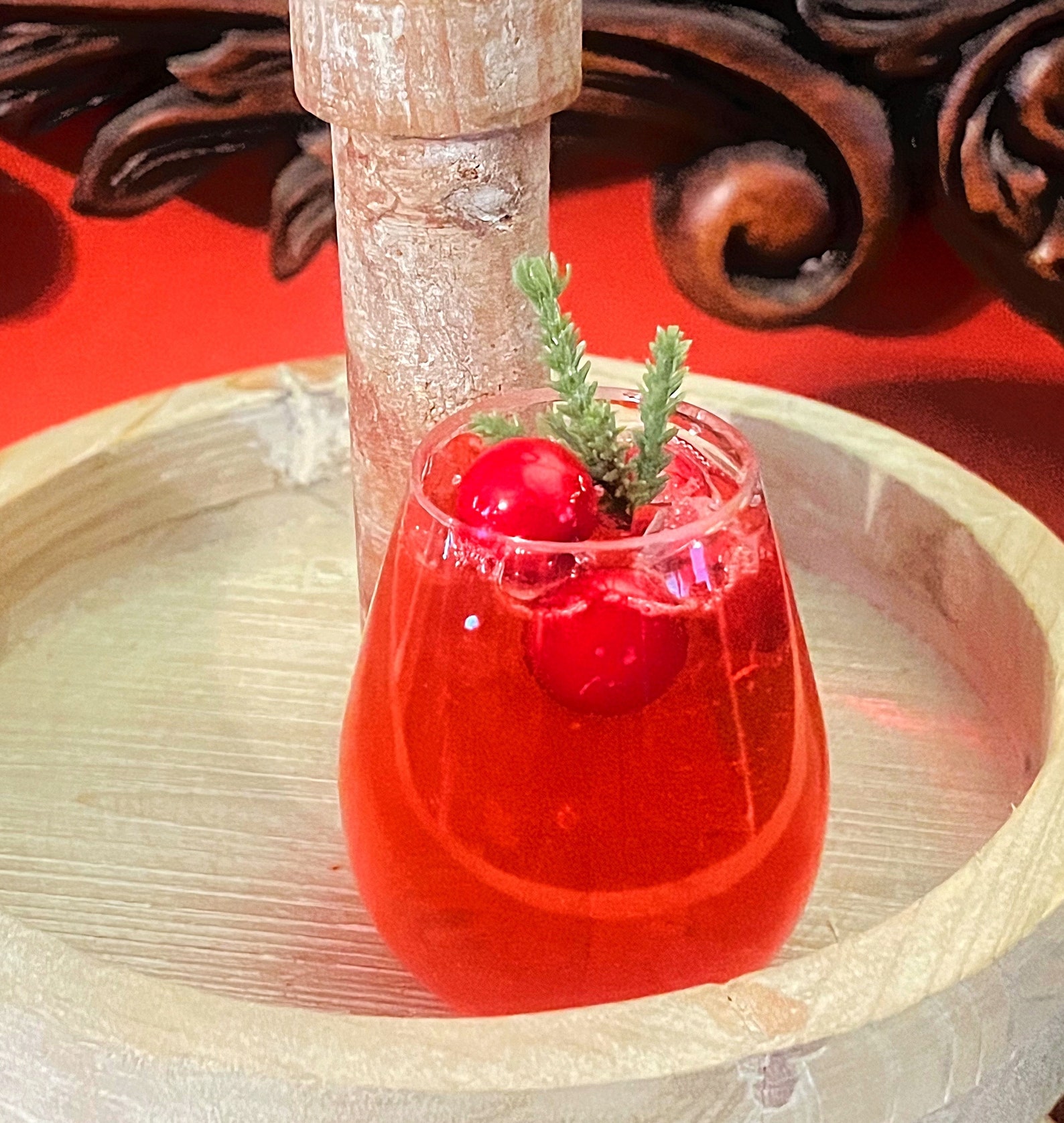 Christmas Cranberry Cocktail Faux Fake Resin Drink Tier Tray Decor - Etsy