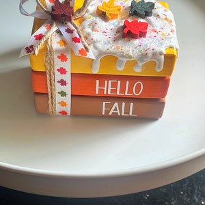 Hello Fall Wood Mini Bookstack Tier Tray Decor - Etsy