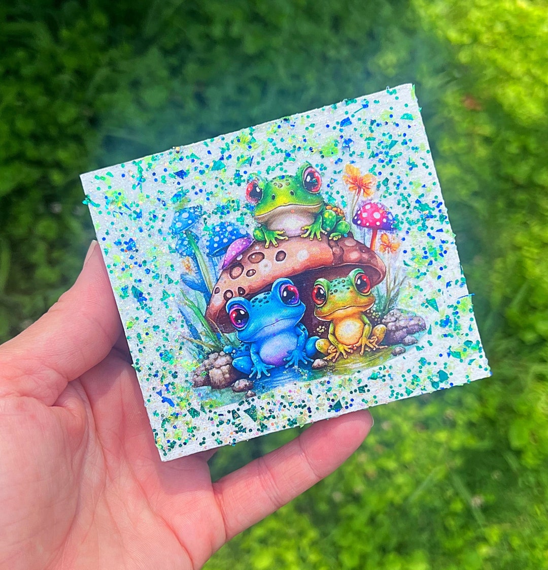 Frogs on Toadstool Mini Glitter Wood Sign Tiered Tray Decor - Etsy