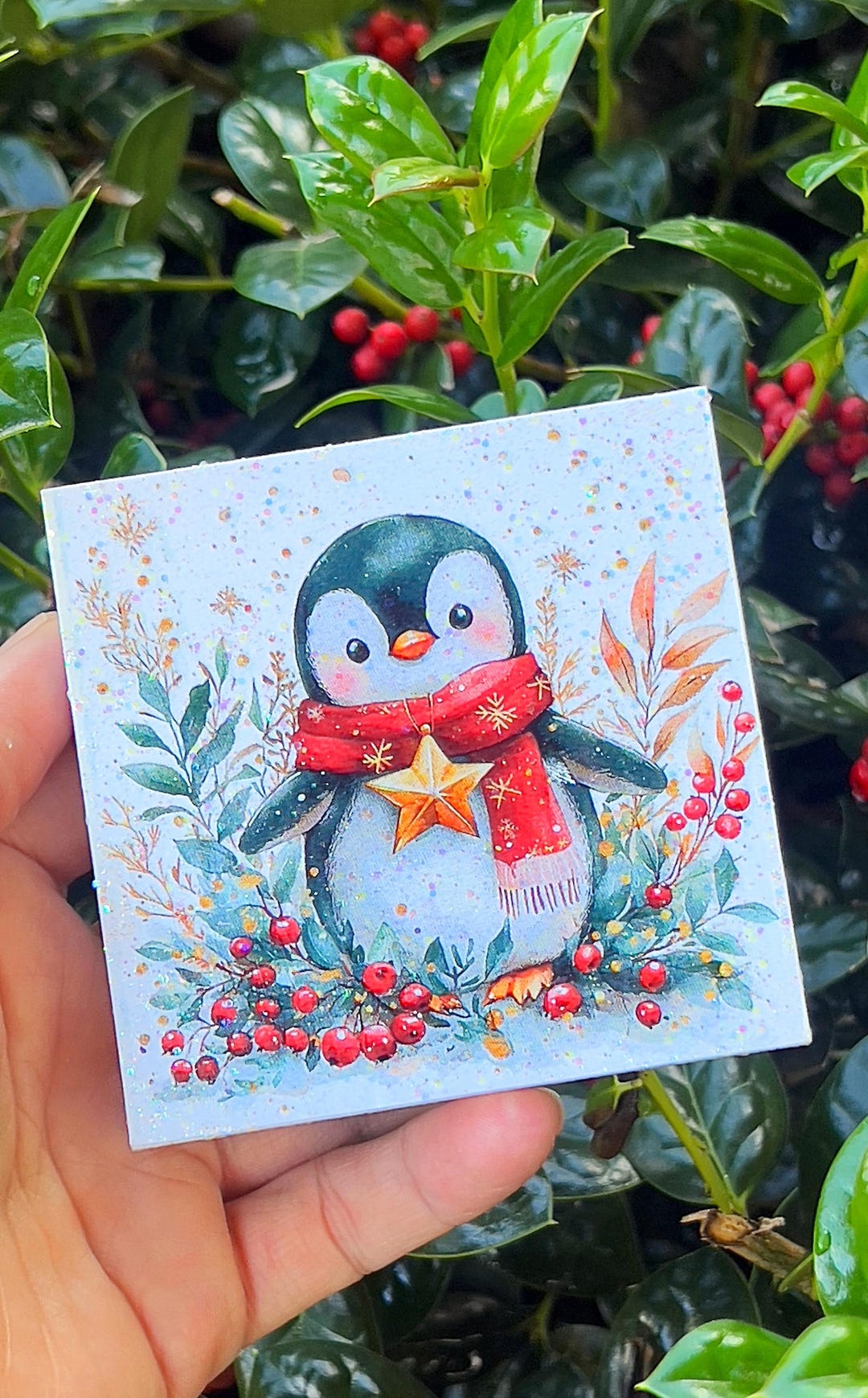 Christmas Penguin Mini Glitter Wood Sign Tiered Tray Decor - Etsy