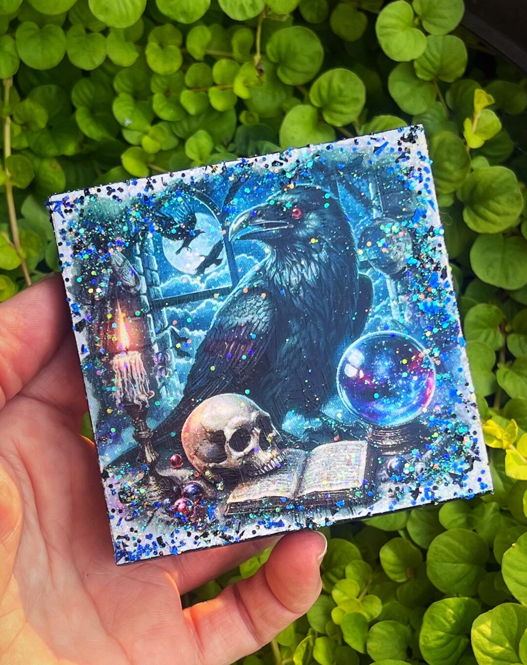 Halloween Raven Mini Glitter Wood Sign Tiered Tray Decor - Etsy