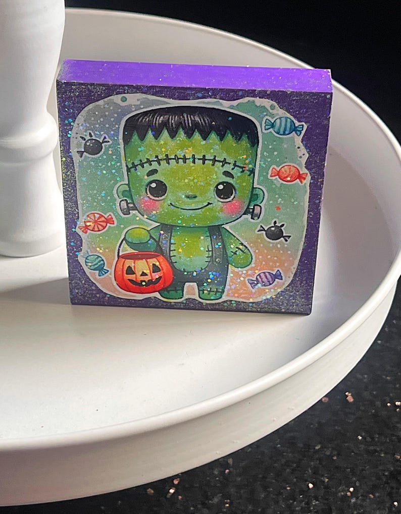 Frankie Monster Mini Wood Sign Tier Tray Decor - Etsy