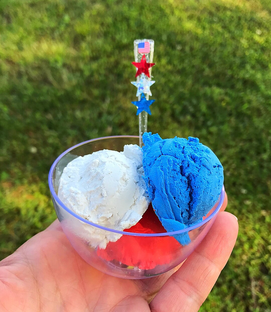 4th of July Red, White & Blue Patriotic Faux Fake Mini Scoop Ice Cream ...