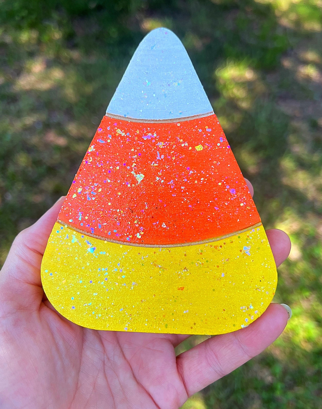 Halloween Candy Corn Glitter Wood Cutout Tier Tray Decor - Etsy