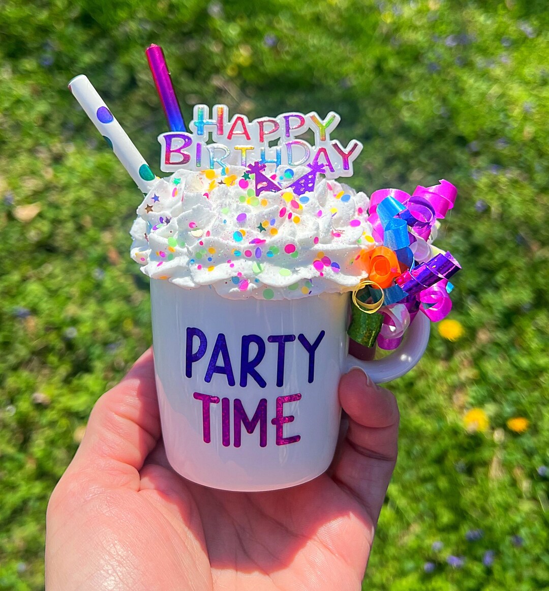 Happy Birthday Faux Fake Whipped Cream Mini Mug Tier Tray Decor - Etsy