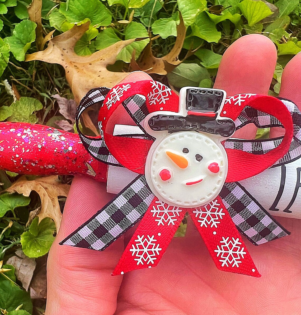 Christmas Snowman Let It Snow Mini Glitter Rolling Pin Tiered Tray ...