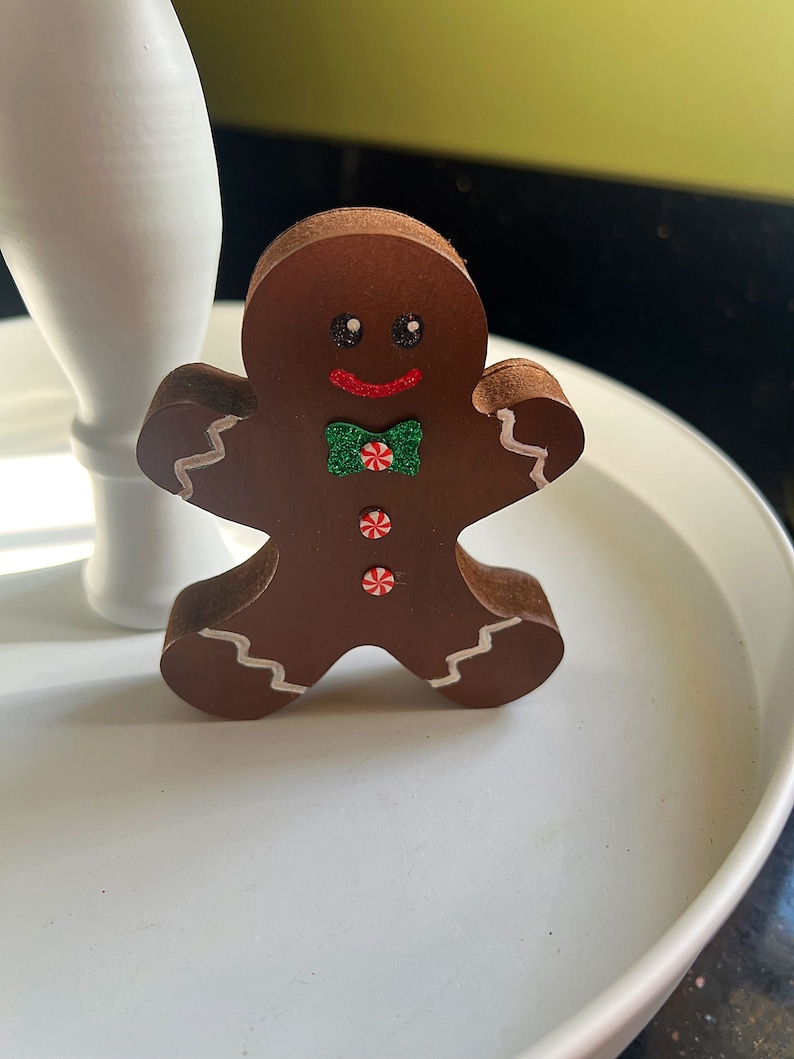 Mini Wood Gingerbread Man Cutout Tier Tray Decor - Etsy
