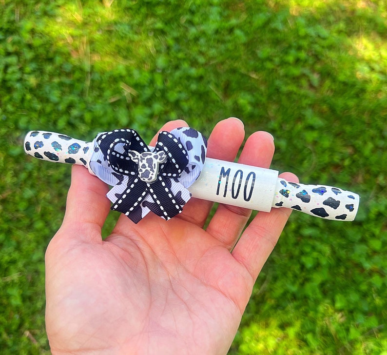 Black & White Dairy Cow Print Moo Mini Rolling Pin Tier Tray Decor - Etsy
