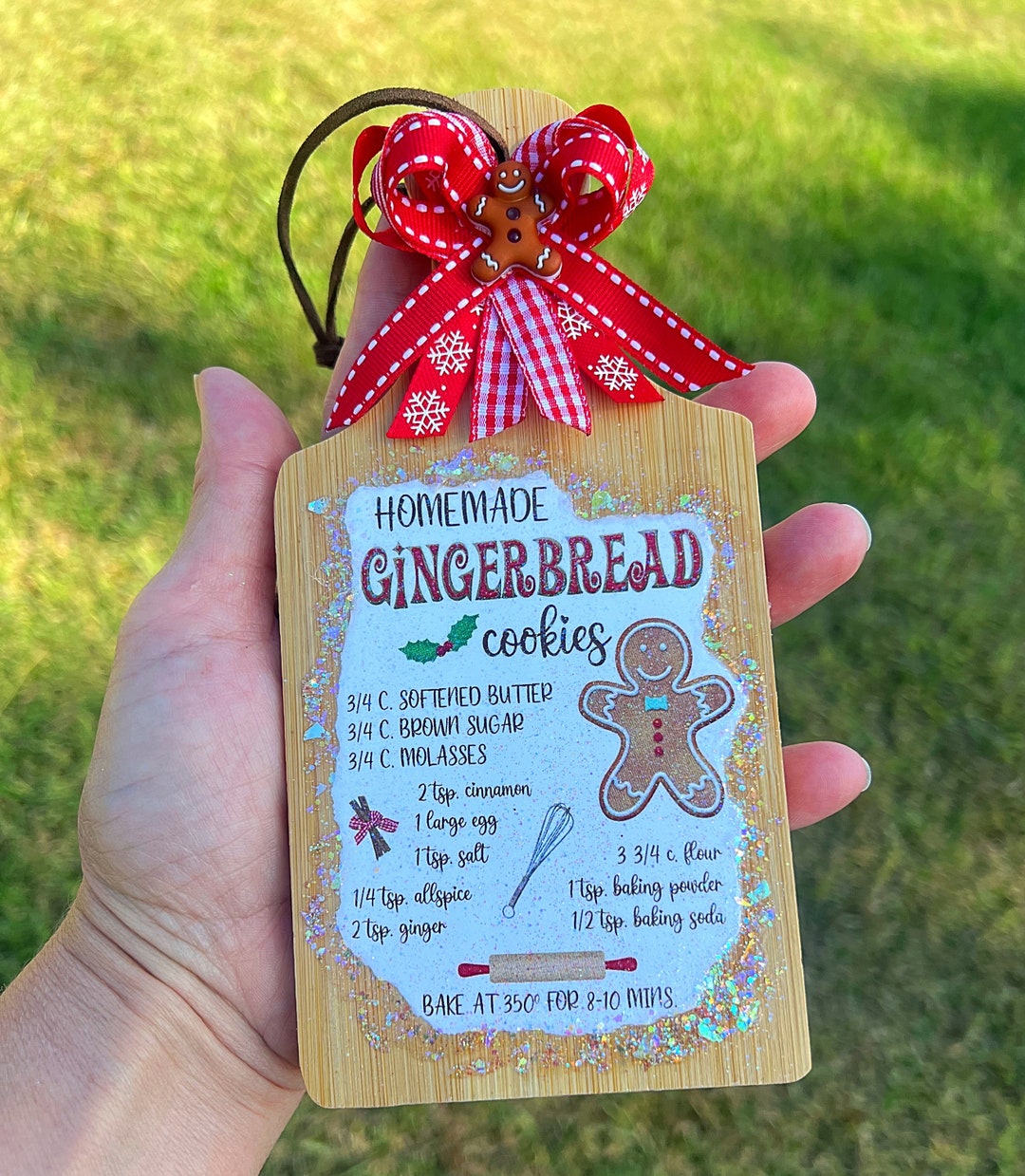 Christmas Gingerbread Cookie Recipe Mini Cutting Board Tiered Tray ...