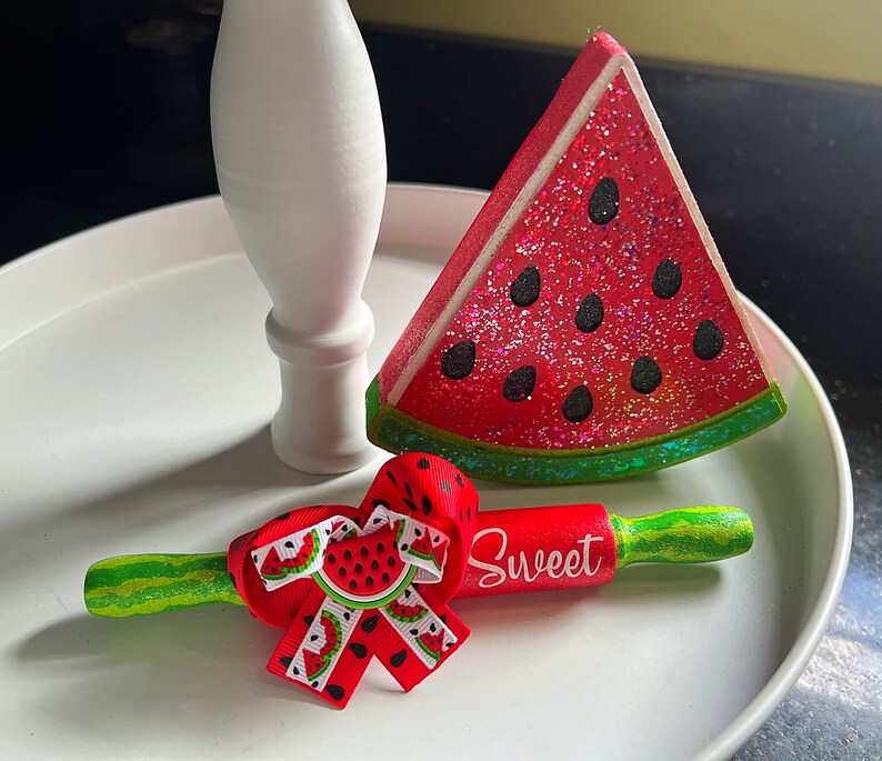 Watermelon Mini Rolling Pin Tier Tray Decor - Etsy