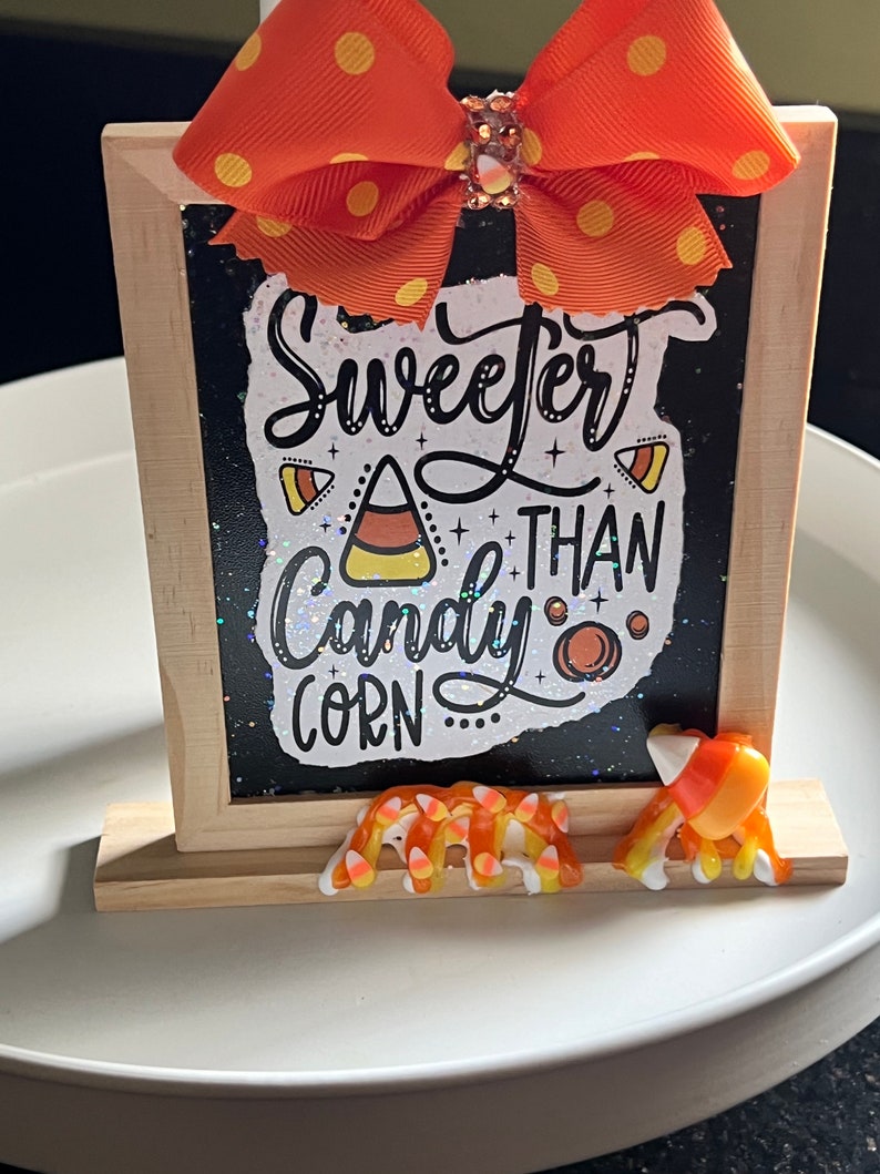 Candy Corn Glitter Sign Tiered Tray Decor - Etsy