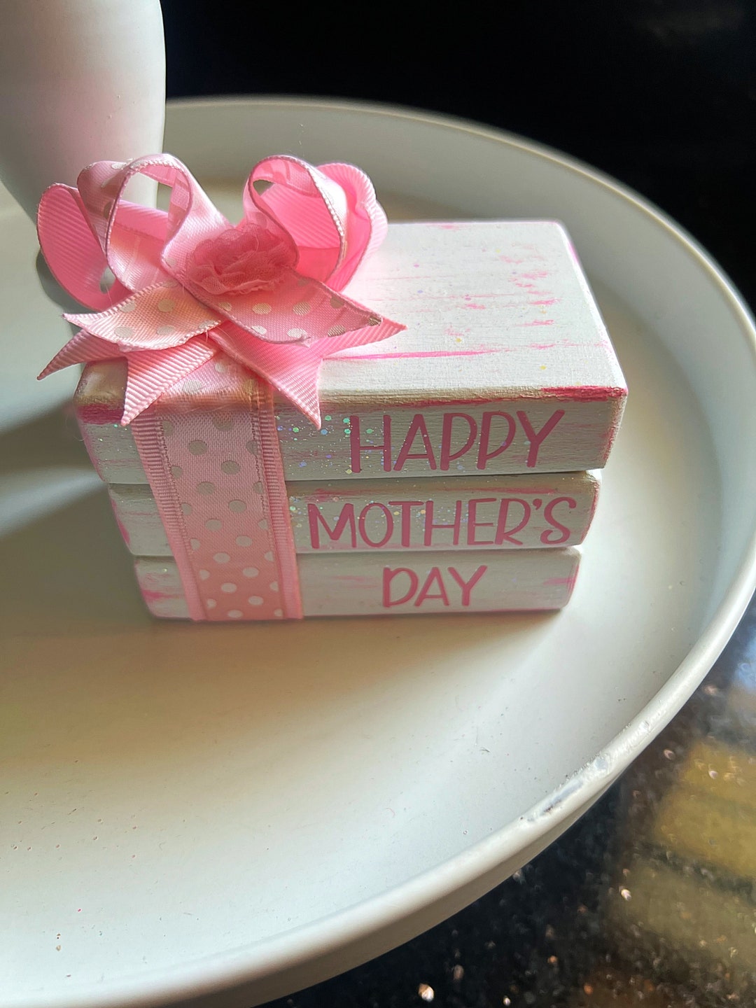 Happy Mother’s Day Mini Wood Bookstack Tier Tray Decor - Etsy