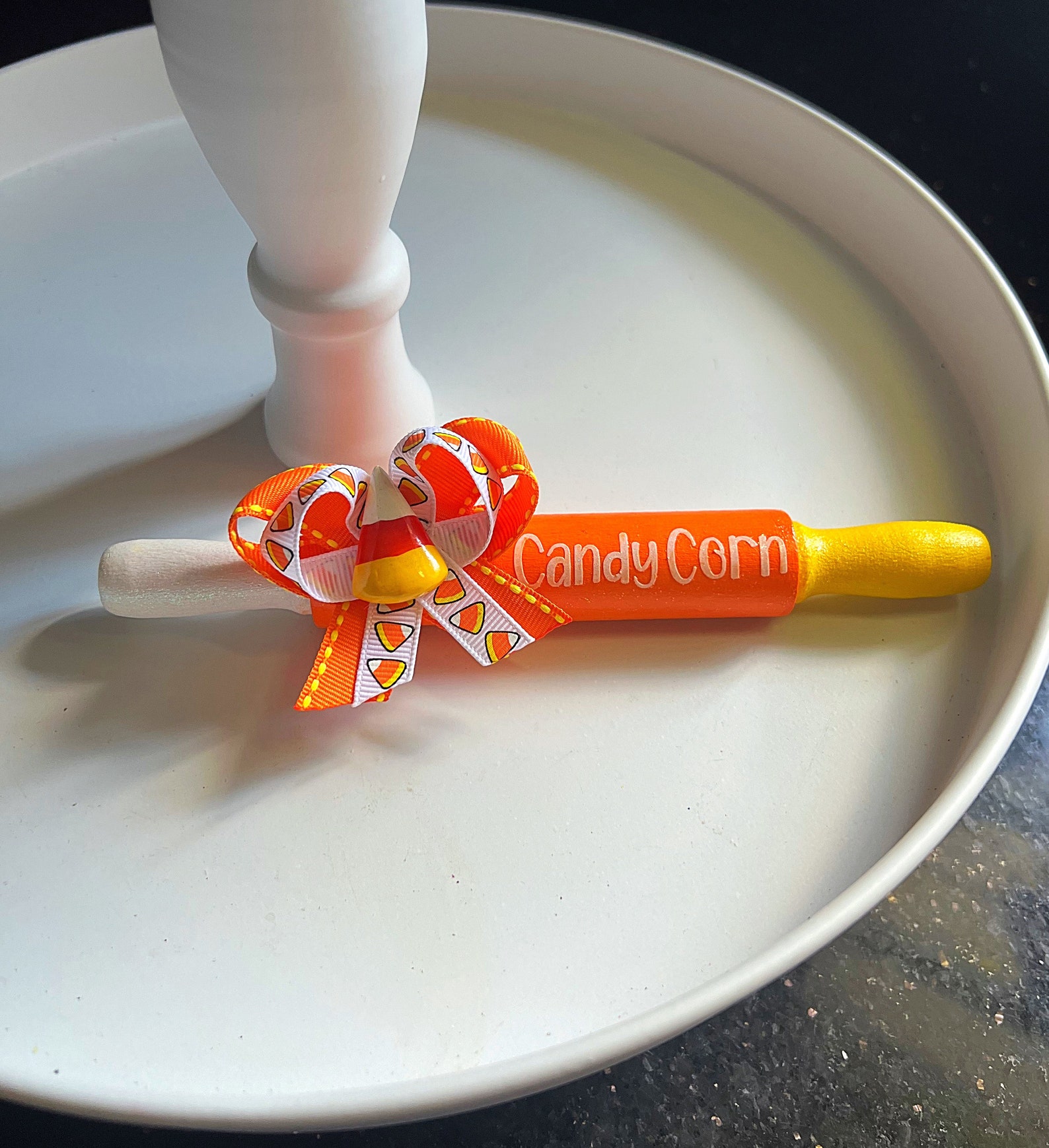 Halloween Candy Corn Mini Glitter Rolling Pin Tiered Tray - Etsy