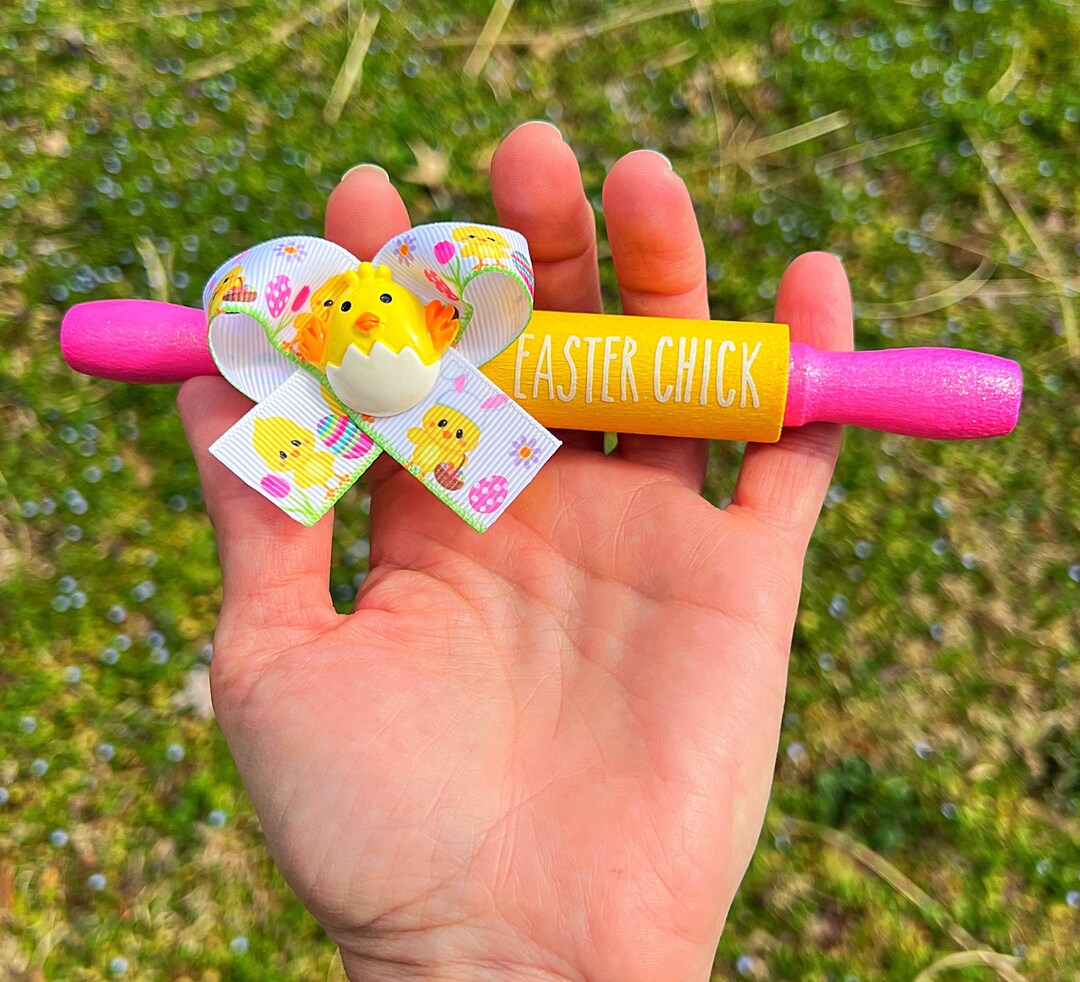 Easter Chick Mini Glitter Rolling Pin Tiered Tray Decor - Etsy
