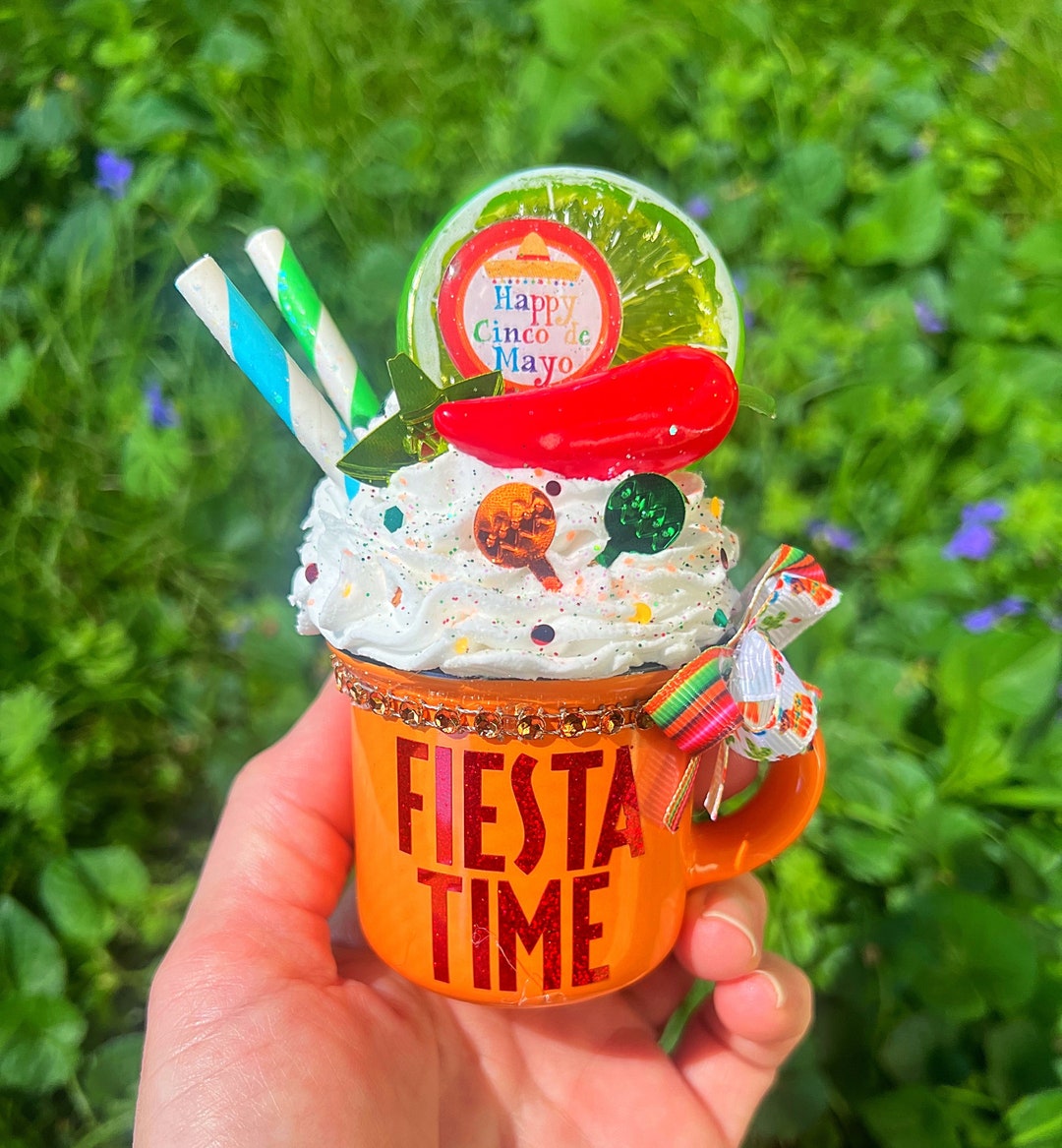 Cinco De Mayo Fiesta Faux Fake Whipped Cream Mini Mug Tier Tray Decor ...