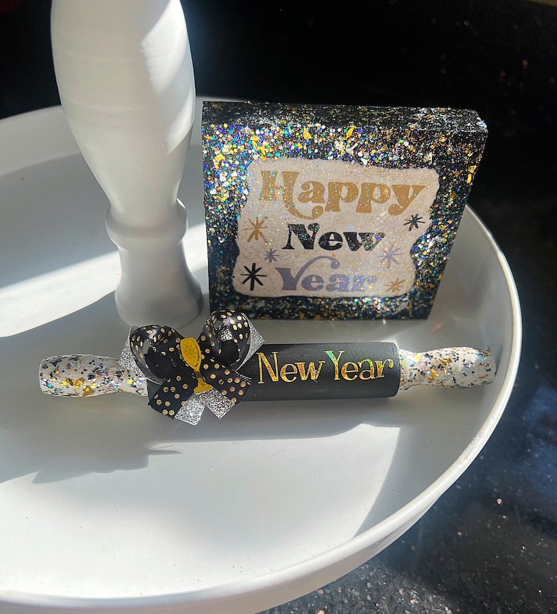 Happy New Year Mini Glitter Sign Tiered Tray Decor - Etsy