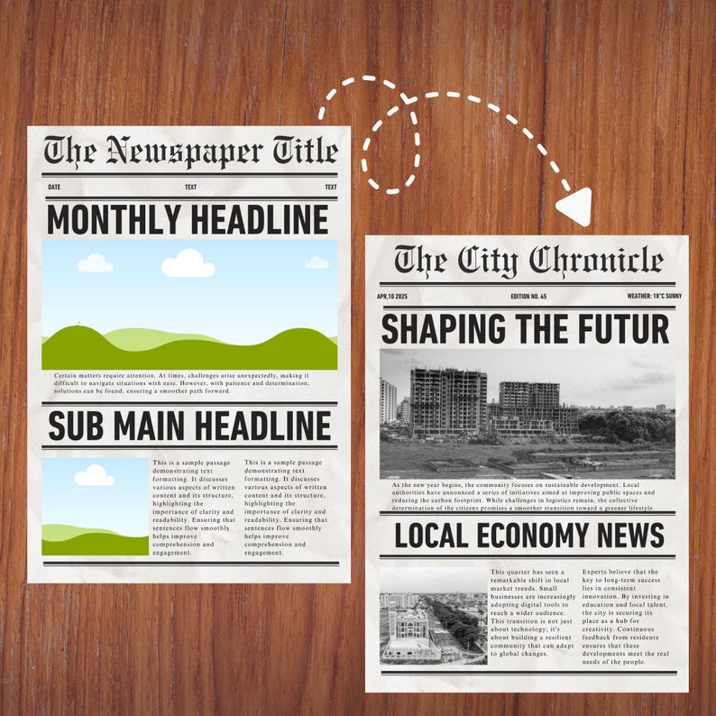 Canva Business Newspaper Template, Custom Business Newspaper Template ...