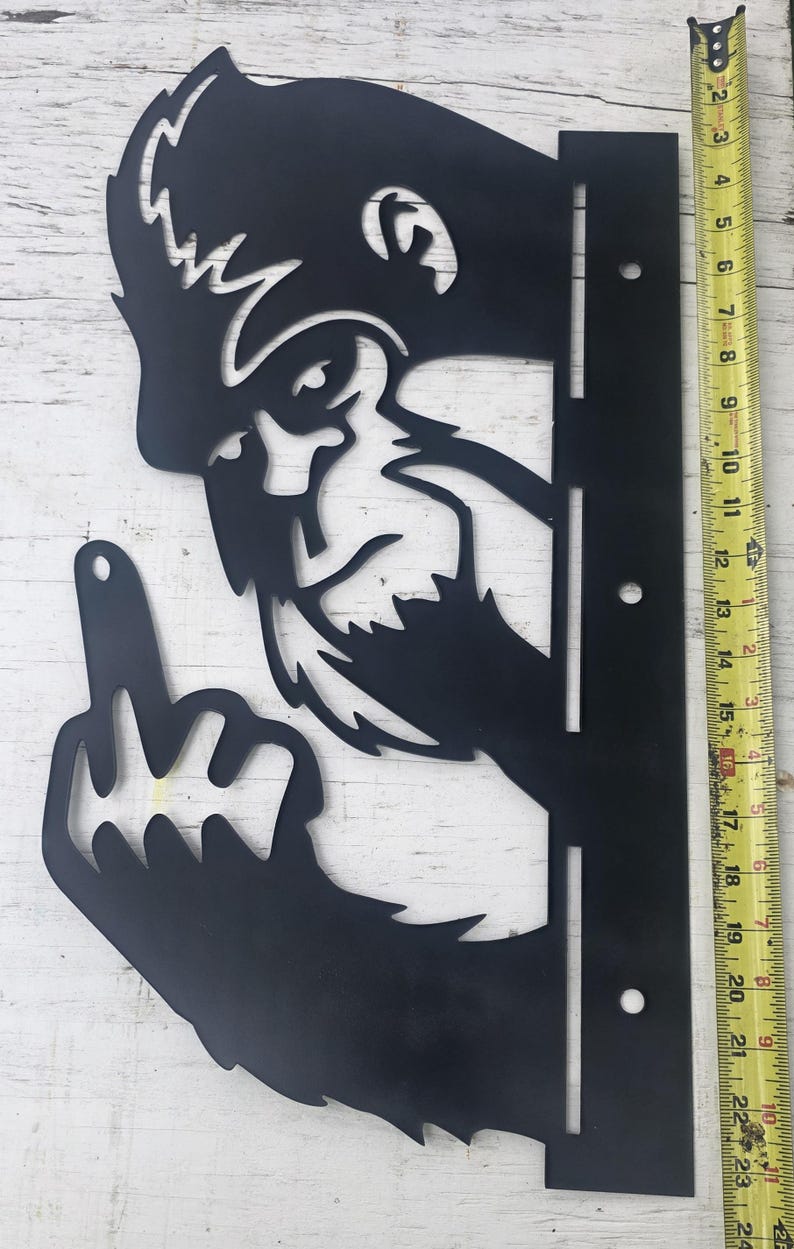 Bigfoot Middle Finger SVG – Funny Sasquatch Cut File for Plasma Cutting ...
