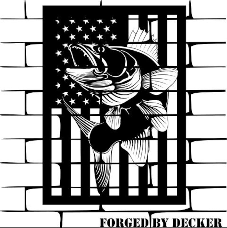 Walleye With American Flag SVG – Patriotic Fish Cut File for CNC Plasma ...