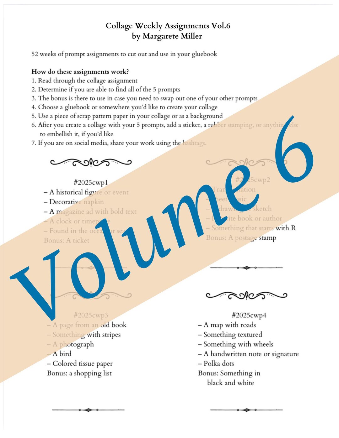 PRINTABLE Vol. 6 Collage Assignments - Etsy New Zealand