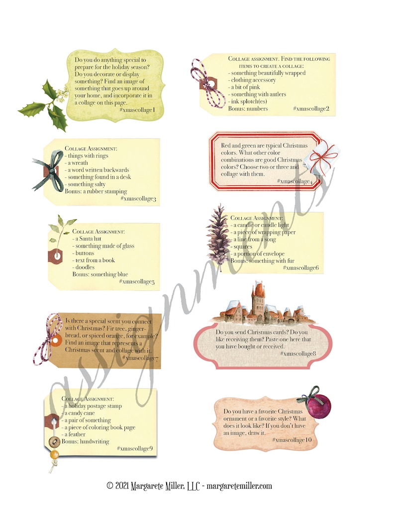 Digital Printables of Assignments Only - the Collage Art Gluebook ...