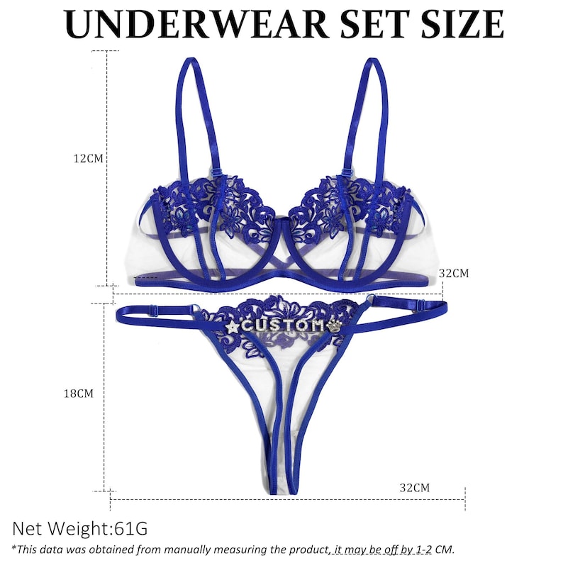 Personalized Name Lingerie Set | Custom Thong & Bra | Embroidered ...