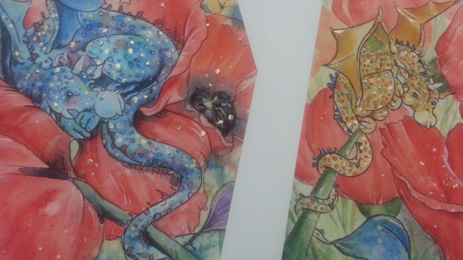 Poppy Dragon Set. 2 X 4x610x15cm Whimsical Fantasy Mini - Etsy