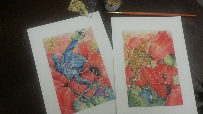 Poppy Dragon Set. 2 X 4x610x15cm Whimsical Fantasy Mini - Etsy