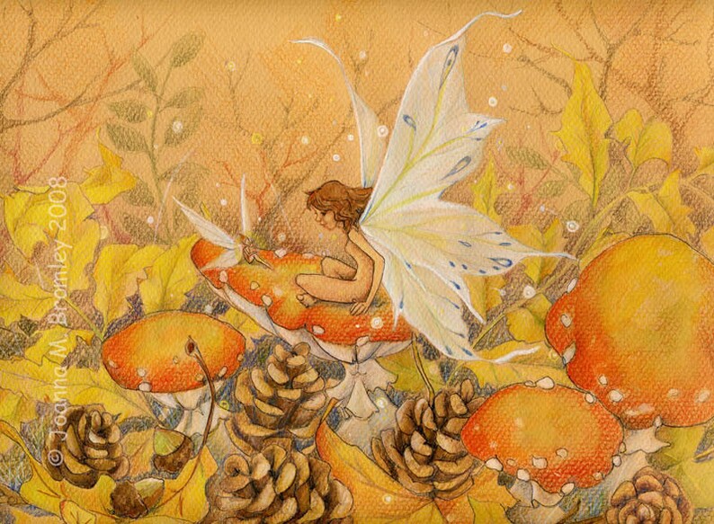 Golden Autumn Whimsical Fall Flower Fairy Fantasy Nature - Etsy