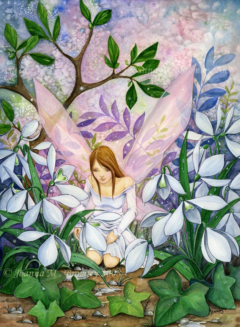 Snowdrop Dew Signed Archival Print Spring Flower Fairy Fantasy Art by ...