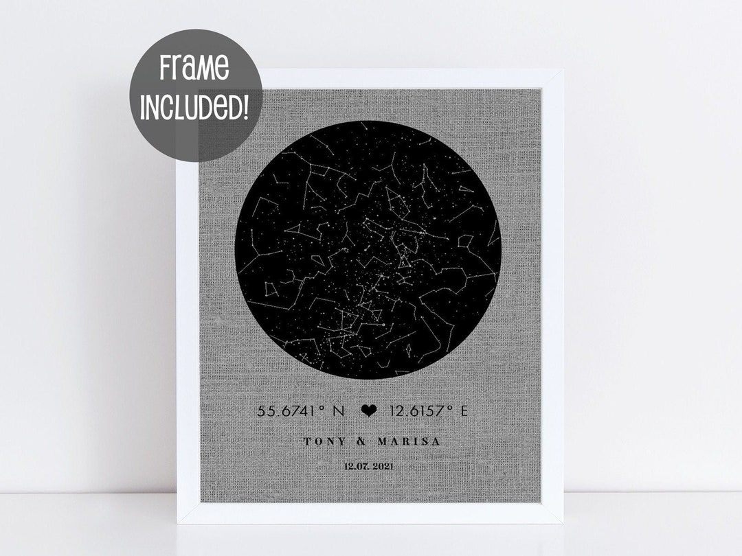 Custom Constellation Map on Cotton or Linen – 2nd, 4th or 12th ...