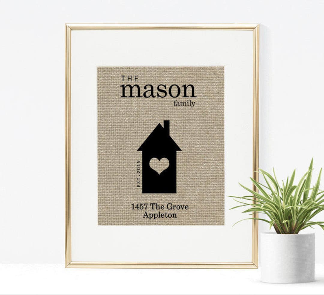 Personalized New Home Print – Custom Names & Address on Cotton, Linen ...