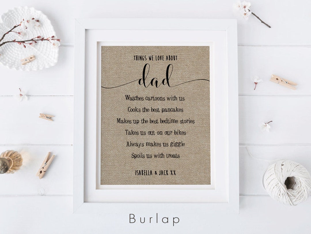 Things We Love About Dad Gift for Dad Custom Fabric Print - Etsy