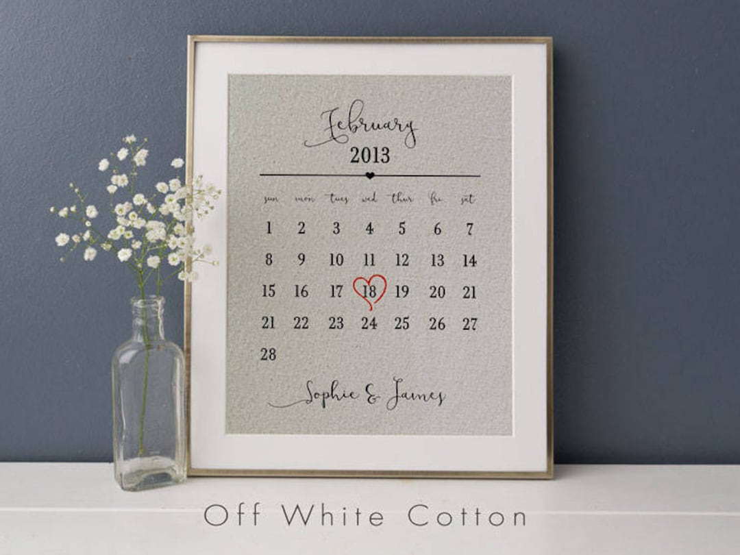 Wedding Calendar • Anniversary Gift • Gift for Husband or Wife ...