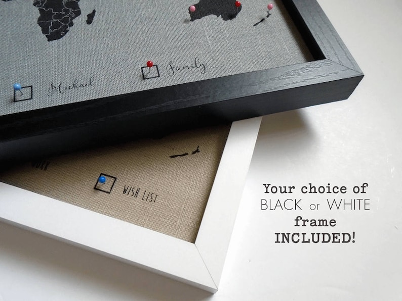 Never Stop Exploring Pushpin Map Framed Fabric USA Map | Etsy