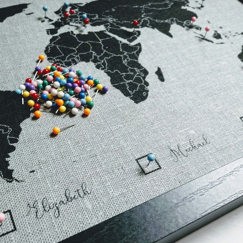 Linen Map World - Etsy UK